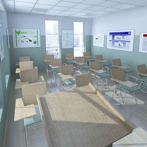 3d model classroom interior design