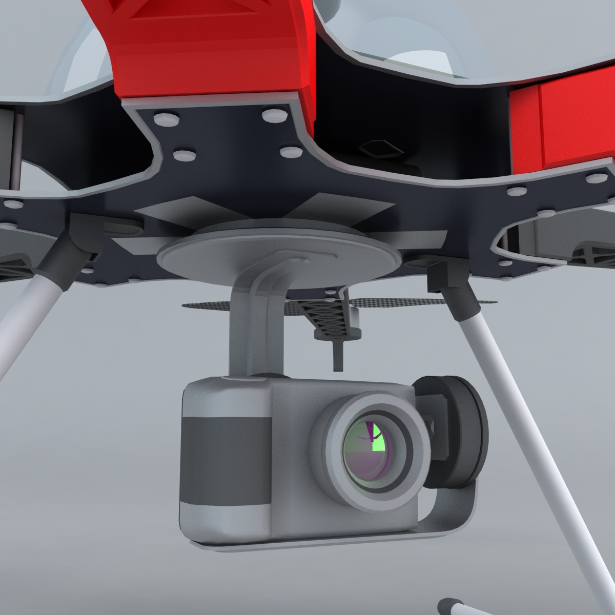 3d model of multi-rotor aerial platform camera