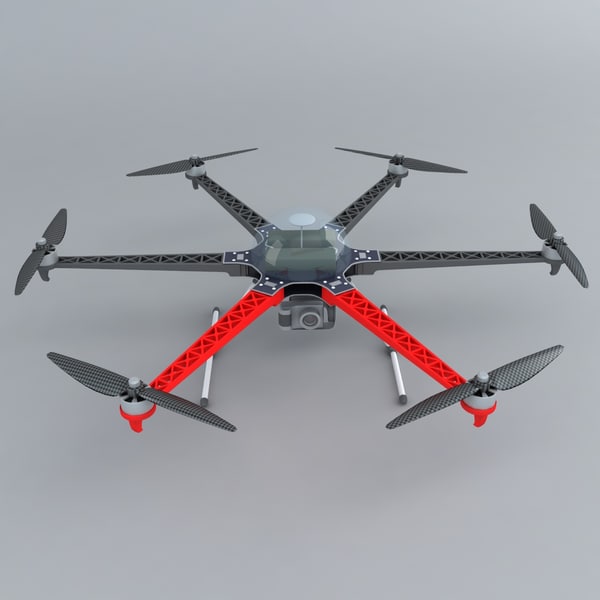 3d model of multi-rotor aerial platform camera