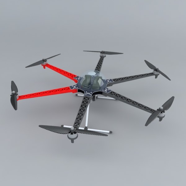 3d model of multi-rotor aerial platform camera