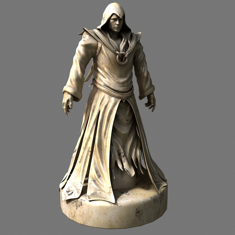 wizard statue 3d max