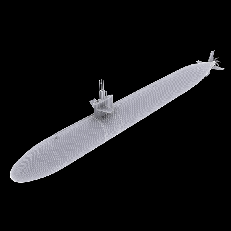 3d uss augusta class submarine model