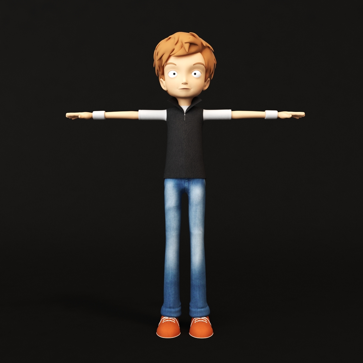 cartoon boy rigged 3d model