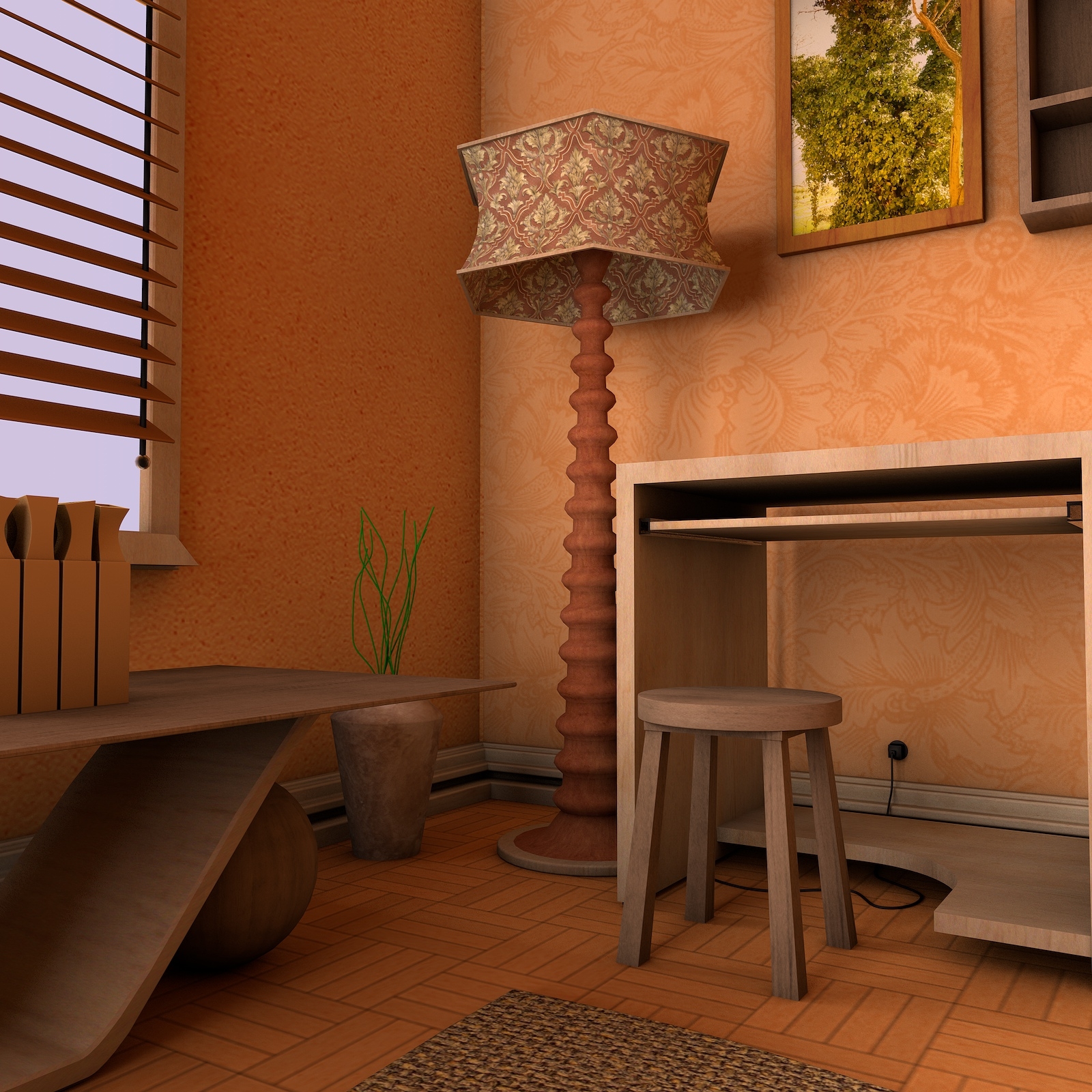 3d cozy living room model
