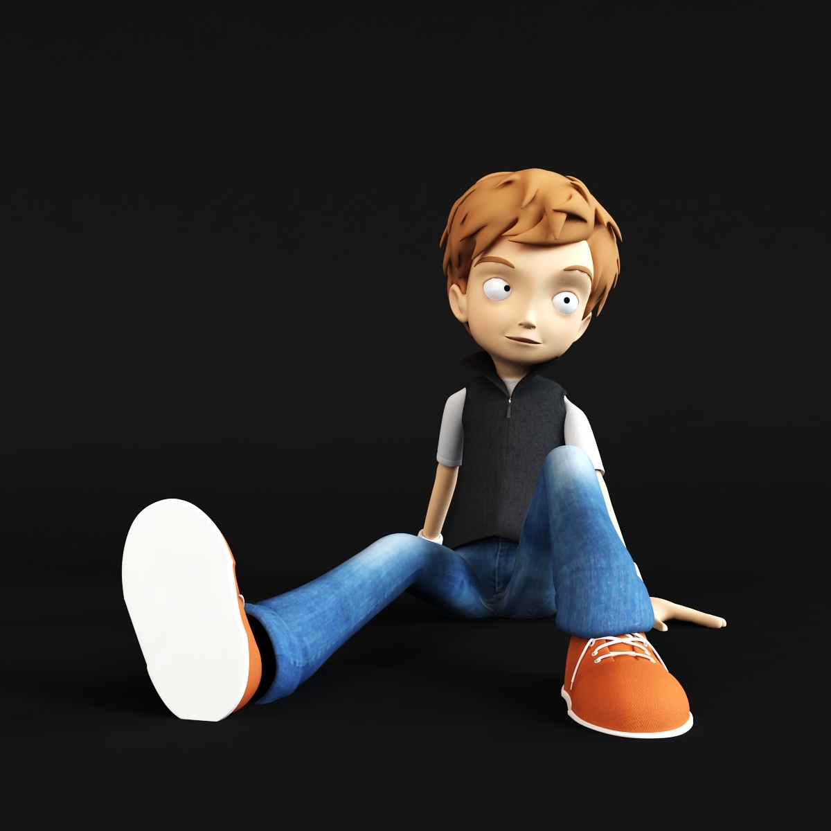 cartoon boy rigged 3d model