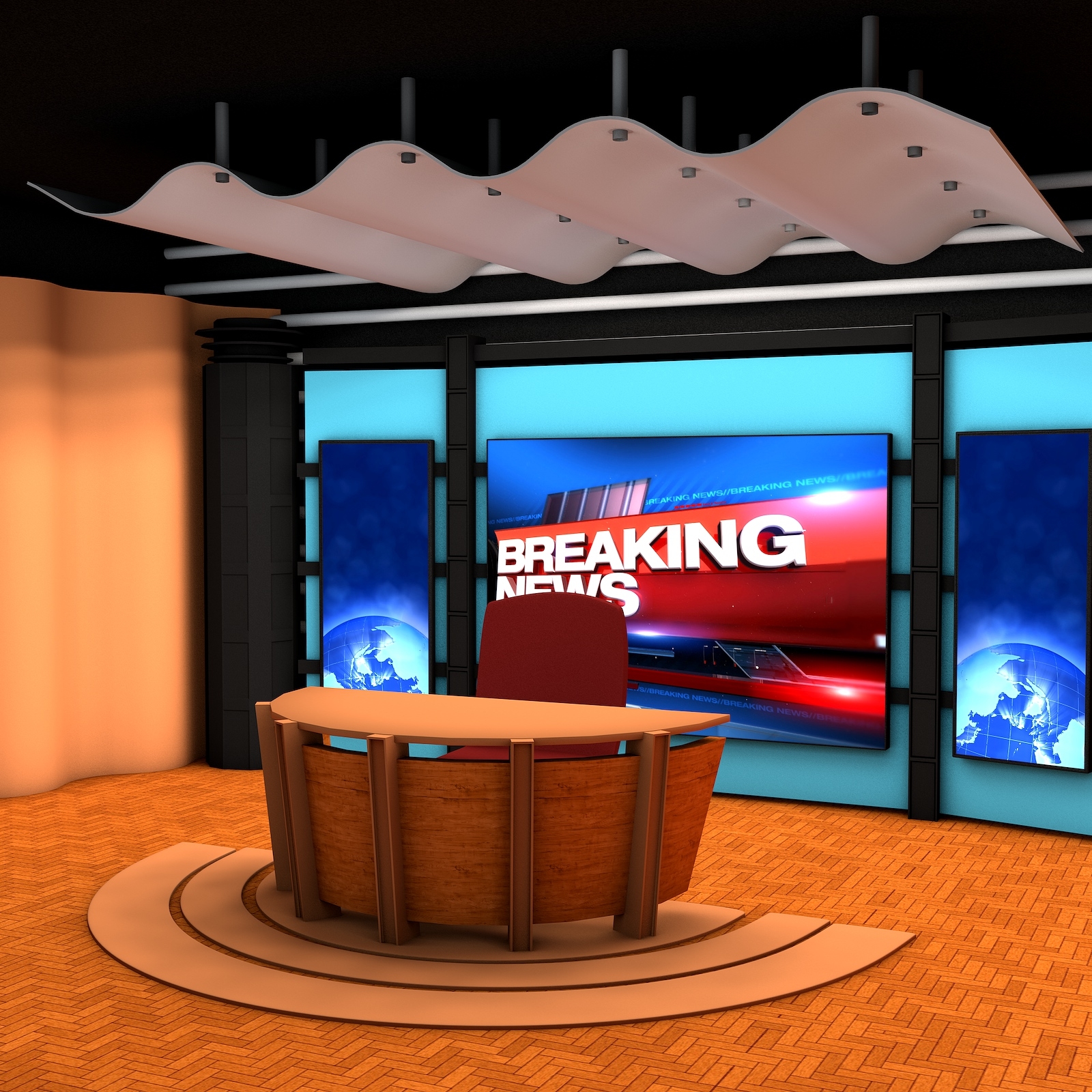 news studio 3d model