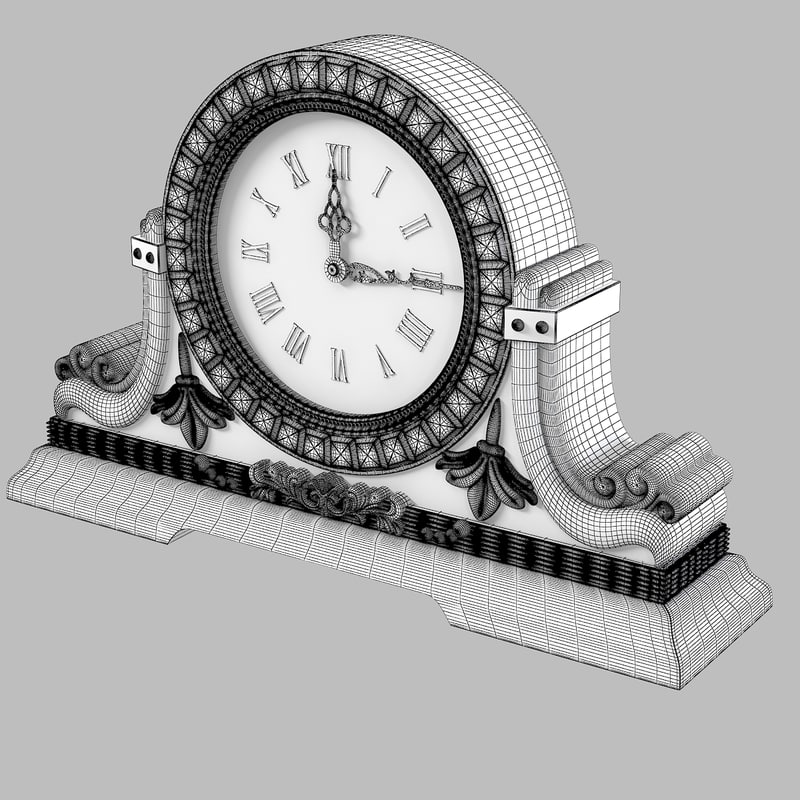3d model antique clock