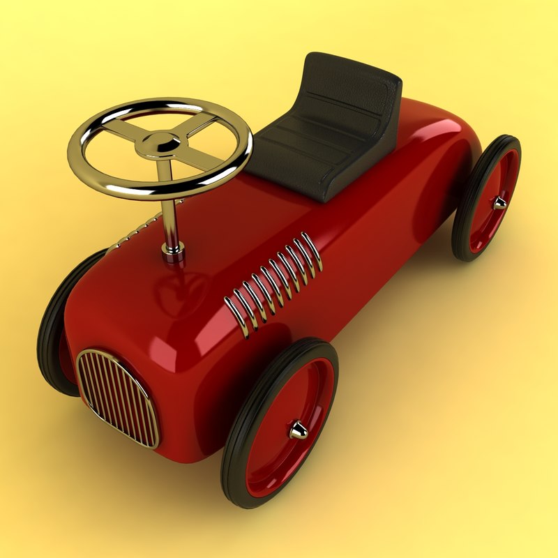 retro toy car 3d model