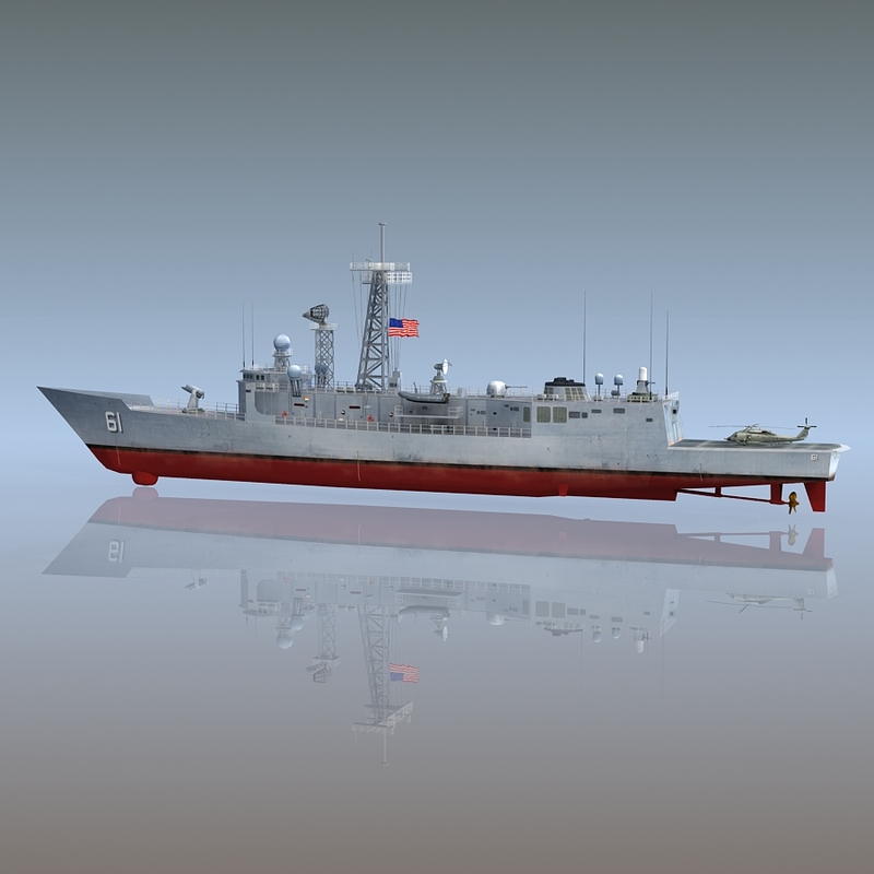 3d uss ingraham ffg-61 frigate model