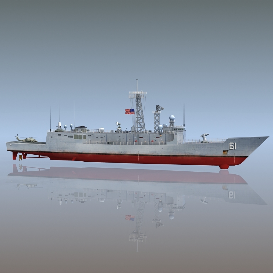 3d uss ingraham ffg-61 frigate model