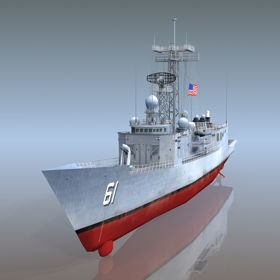 3d uss ingraham ffg-61 frigate model