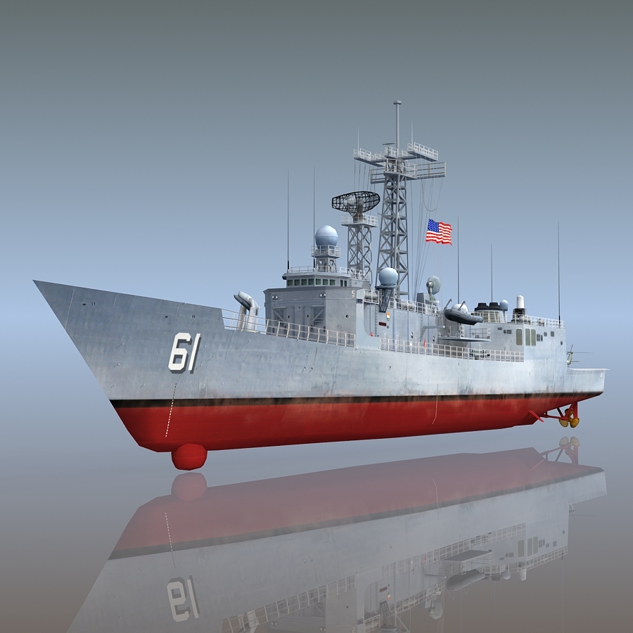 3d uss ingraham ffg-61 frigate model