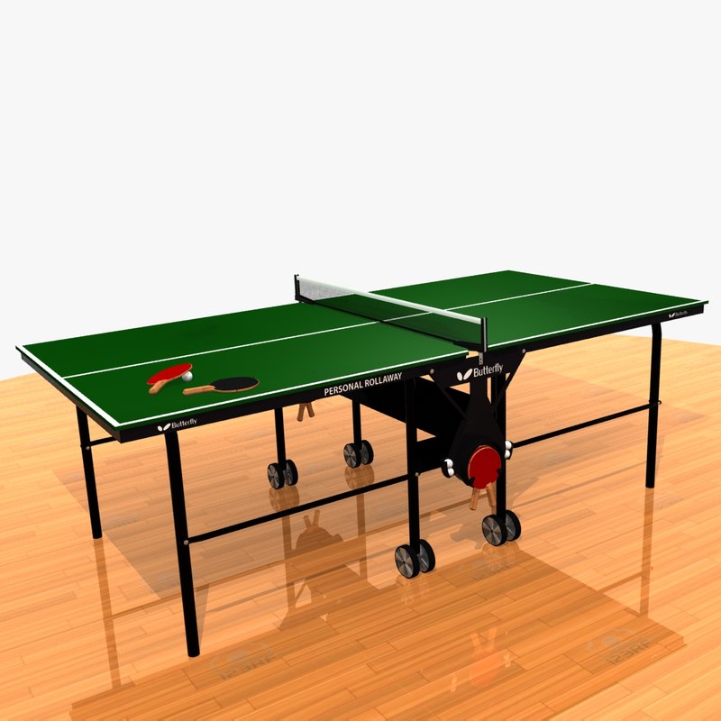 folding table tennis set 3d model