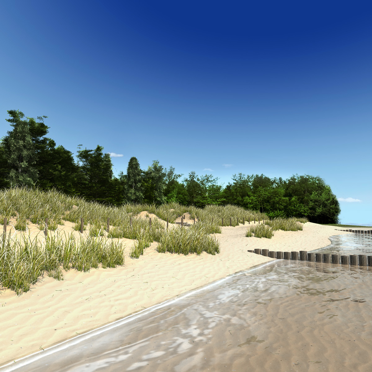 3d modeled beach model