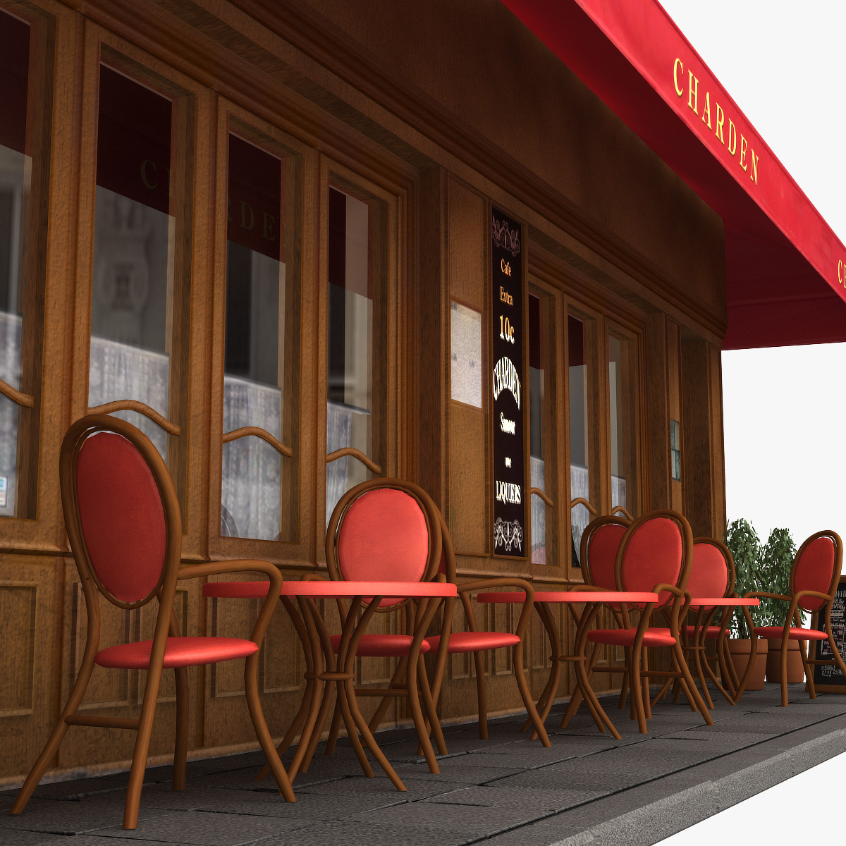 france restaurant 3d model