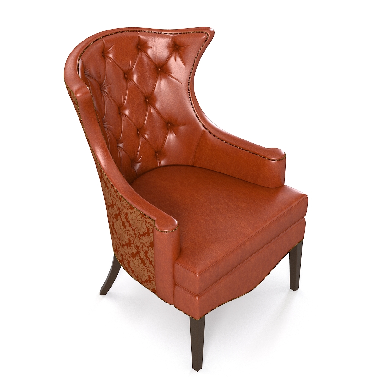 tufted wing chair 1231-18 3d max