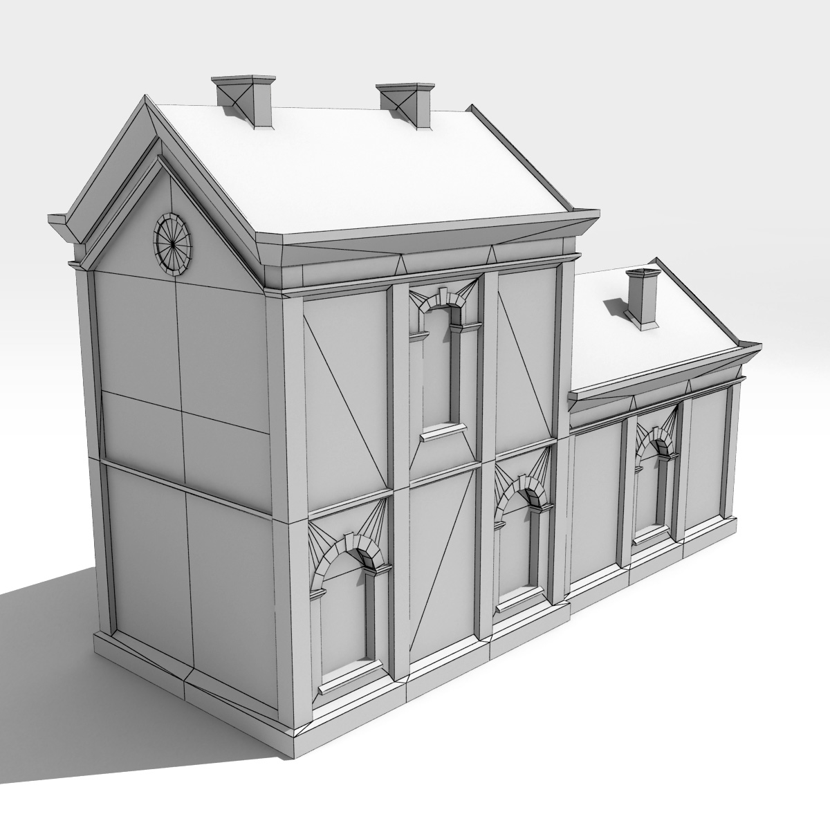 3d model old-style factory