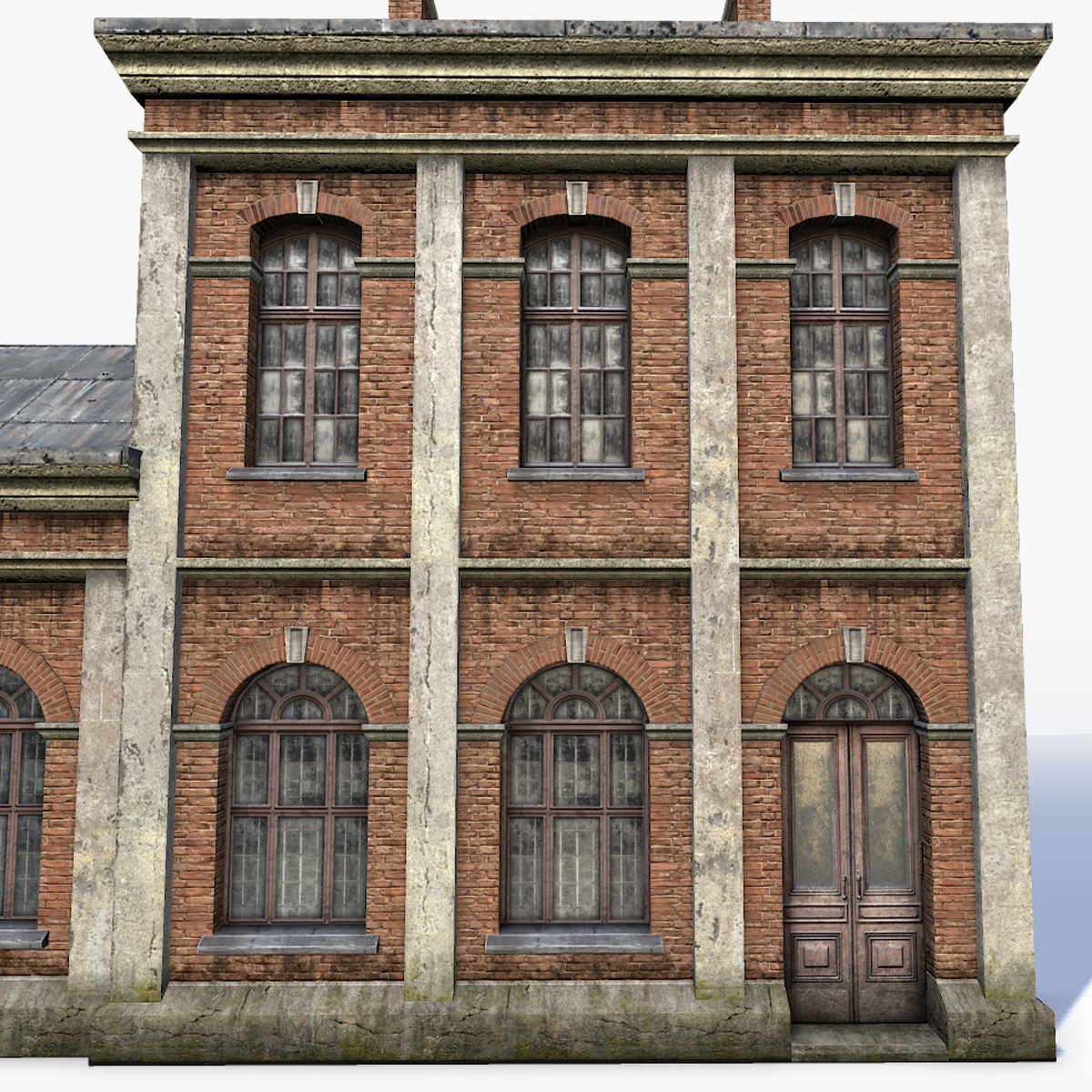 3d model old-style factory