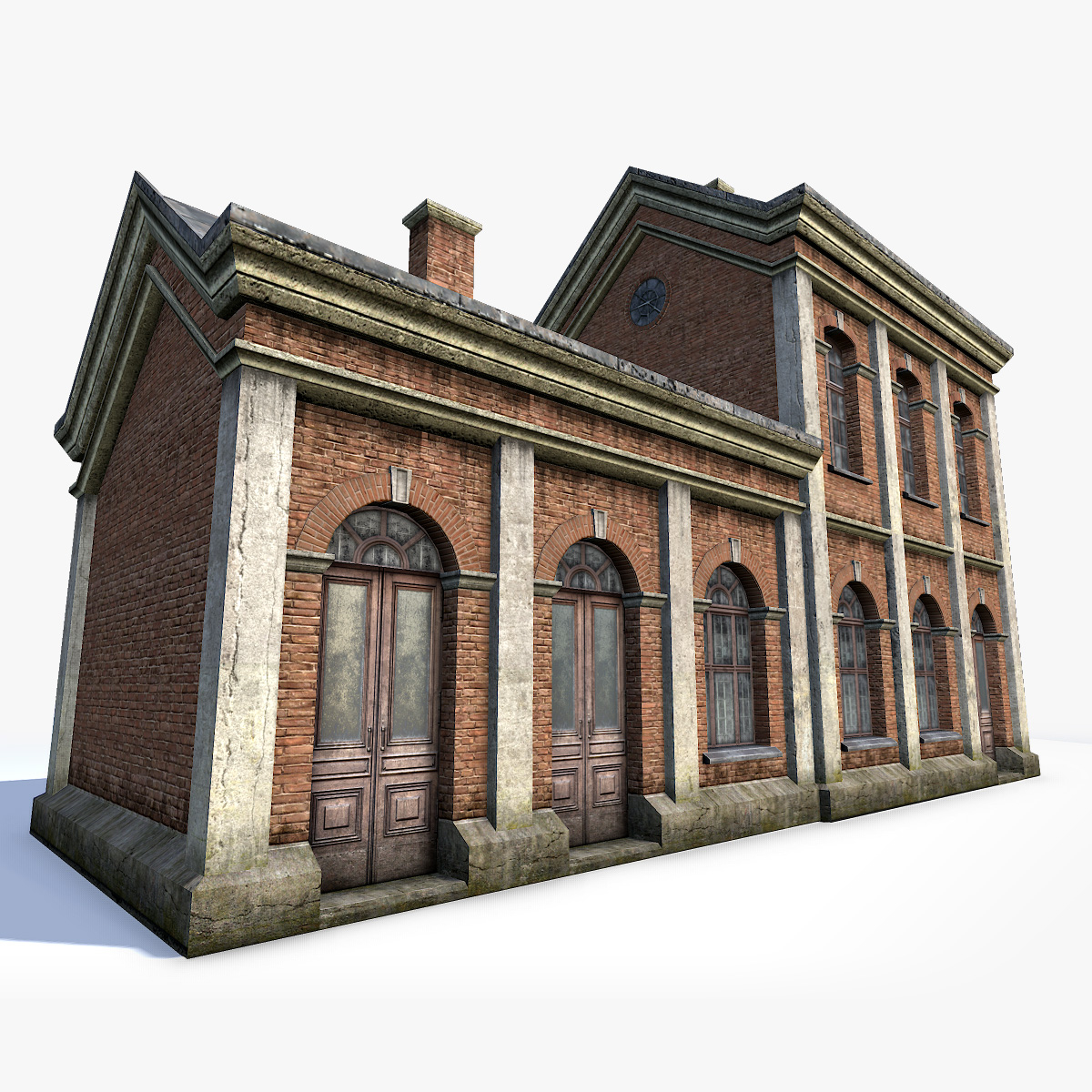 3d model old-style factory