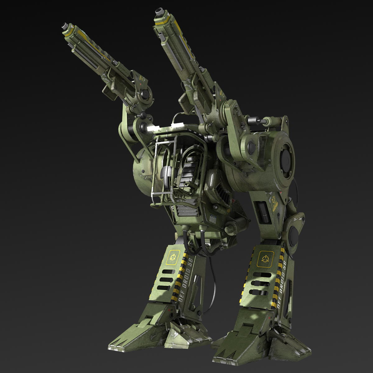 military robot 3d model