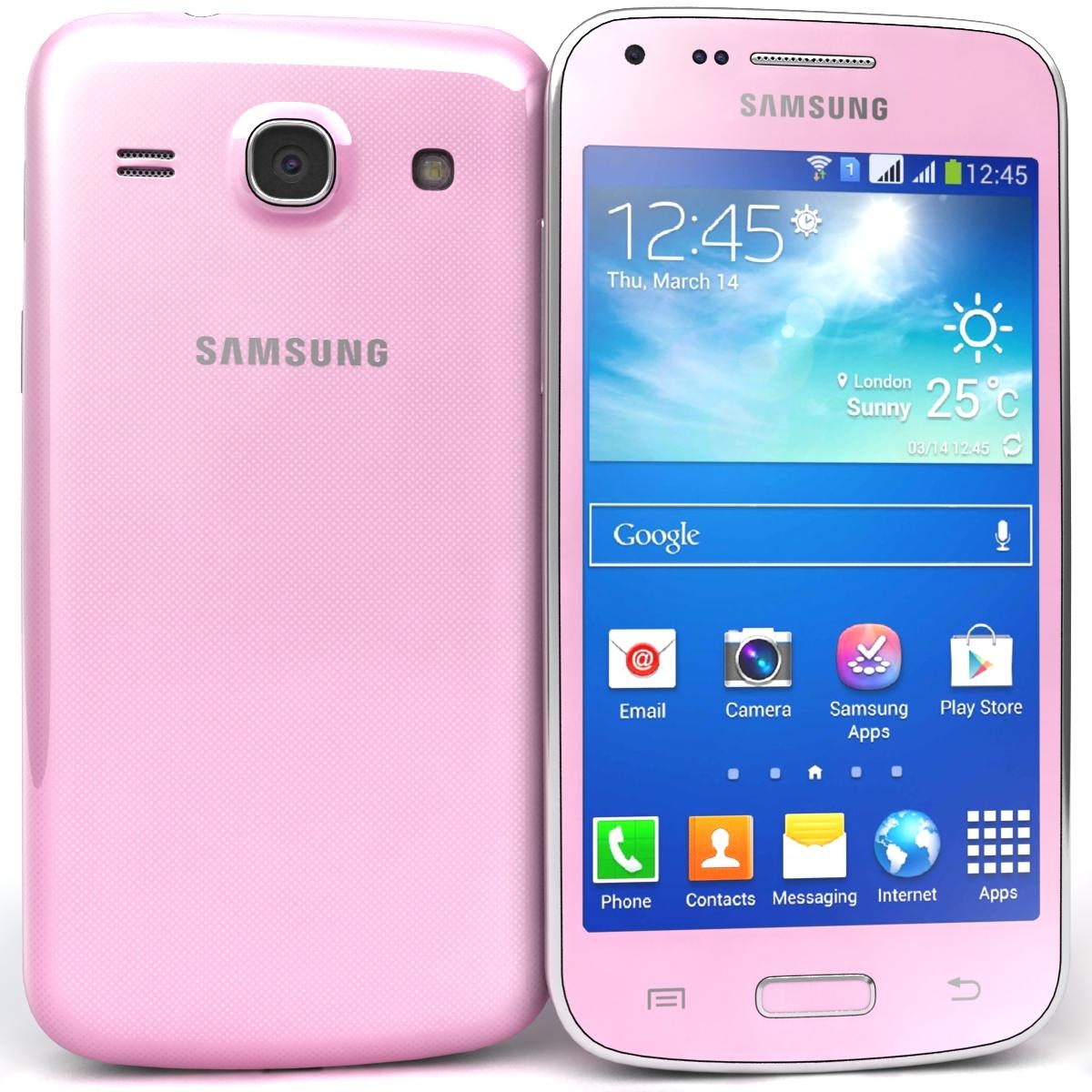 samsung galaxy core pink 3d model