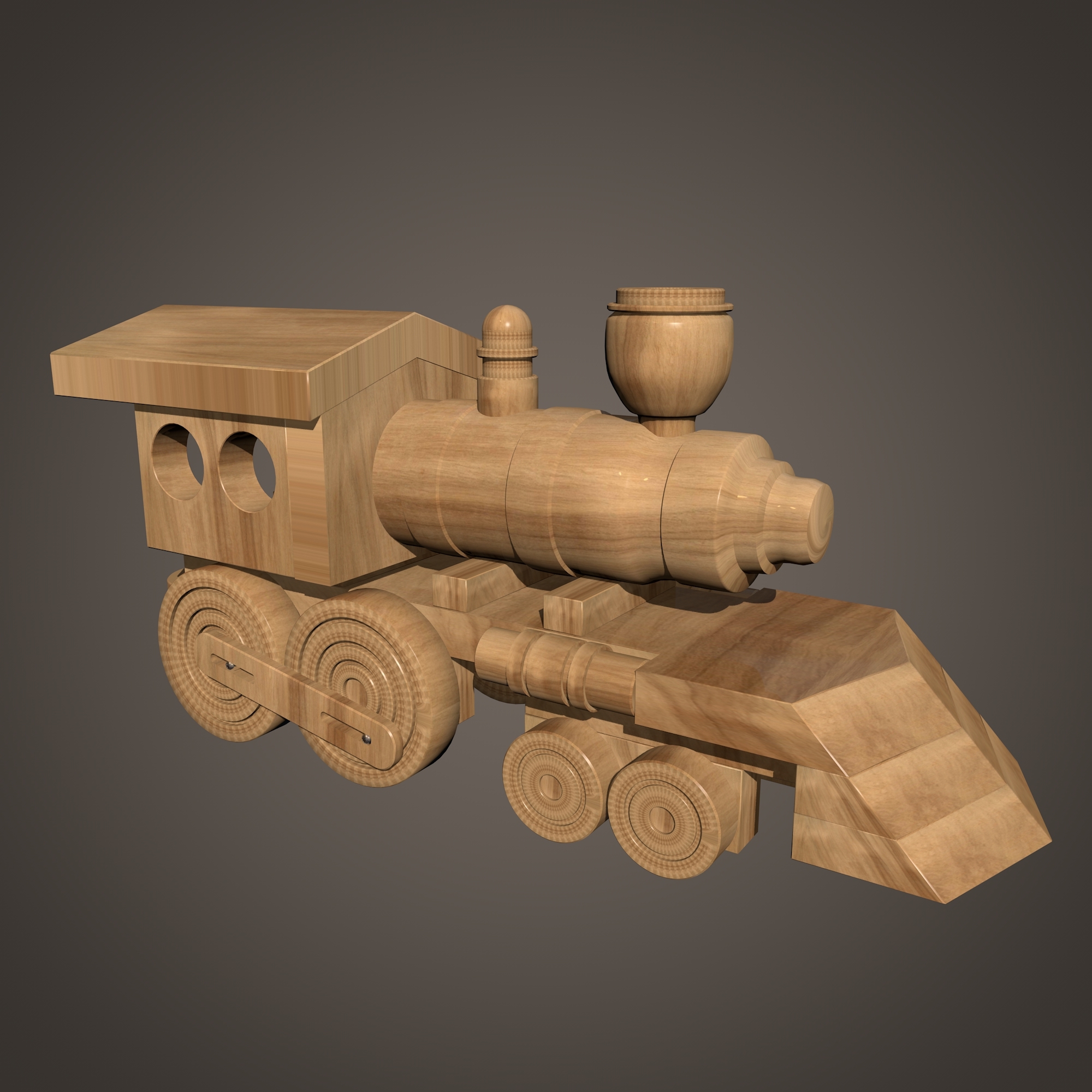3d wooden train