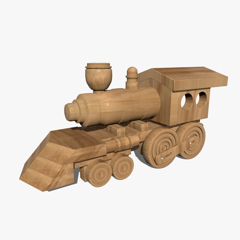 3d wooden train