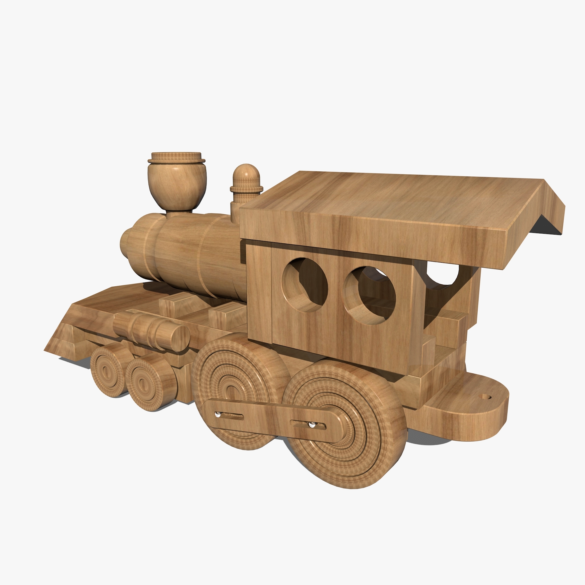 3d wooden train