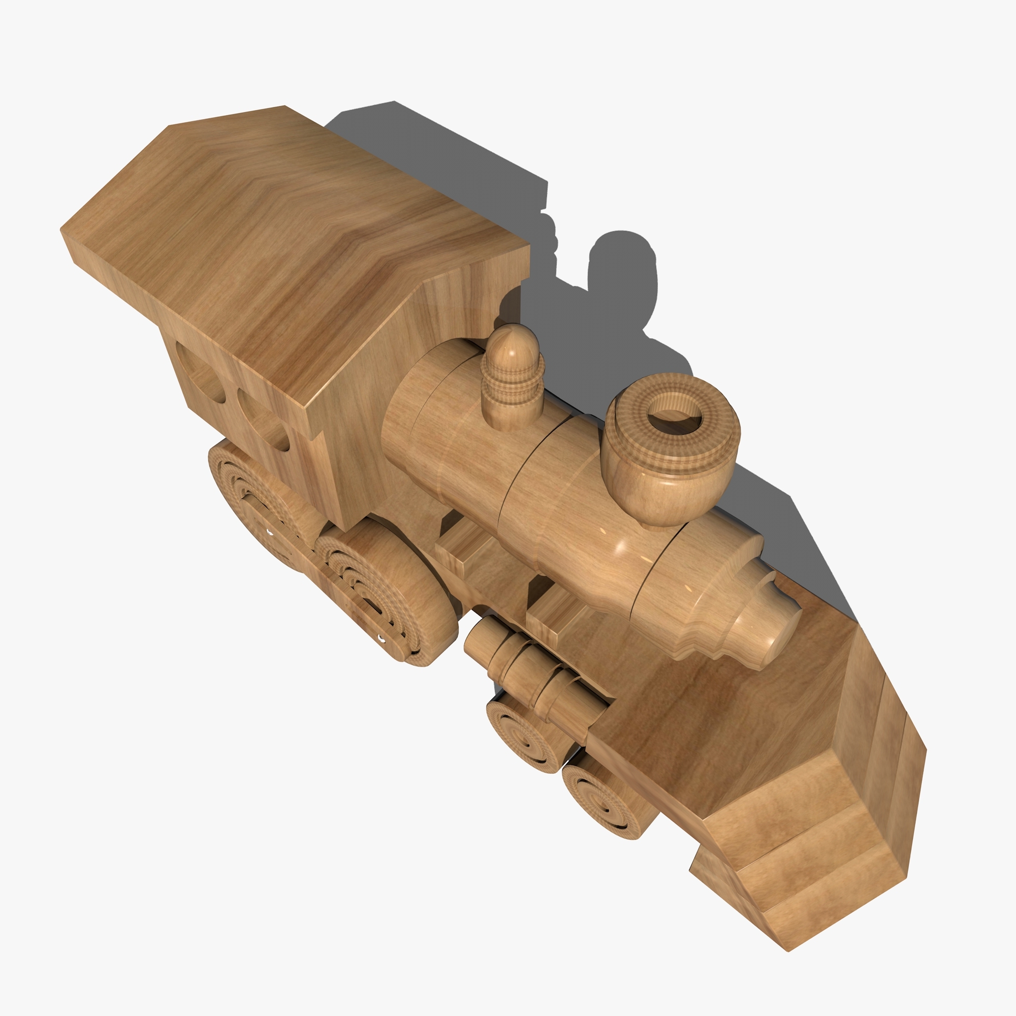 3d wooden train