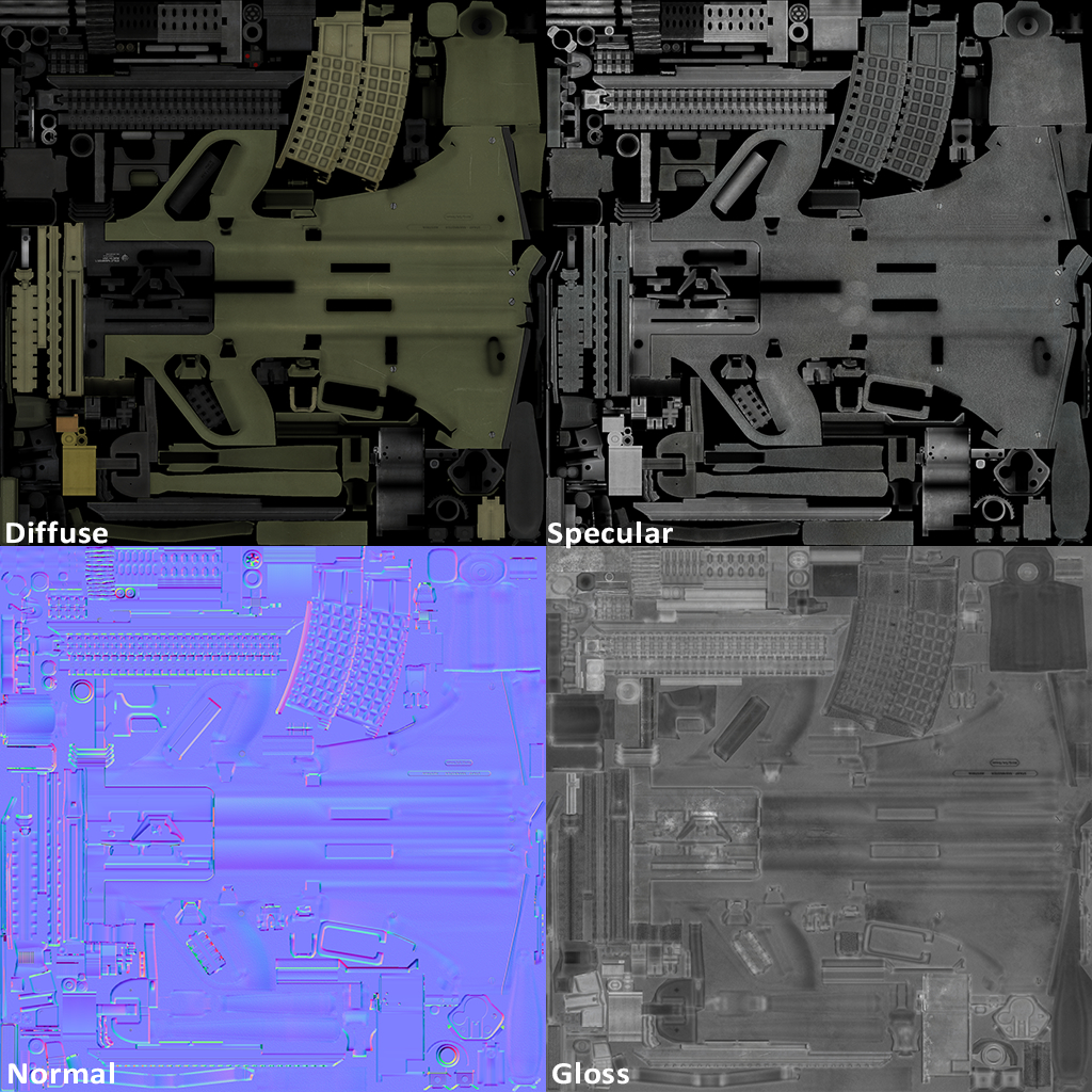 aug a3 rifle 3d model