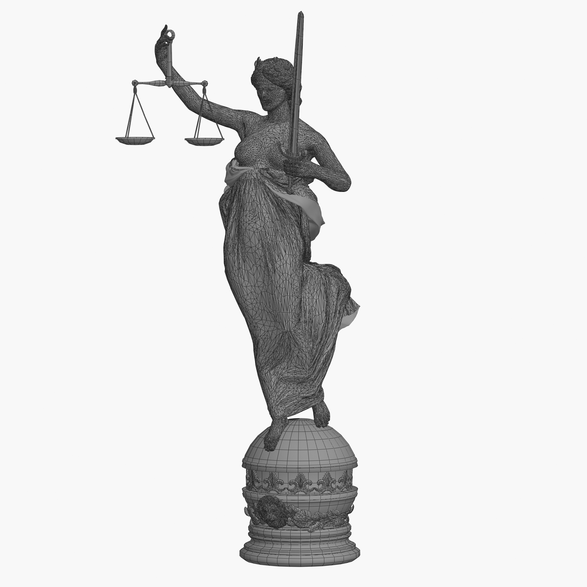 3ds max lady justice statue
