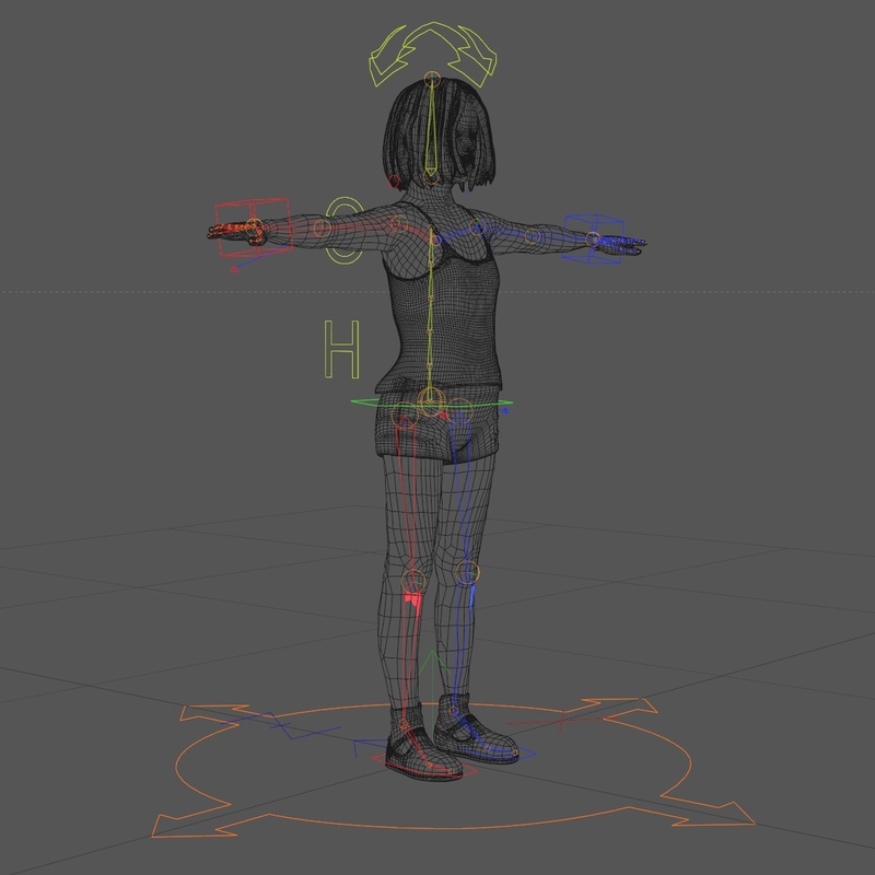 3d character rigged model