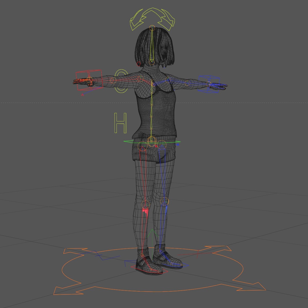 3d character rigged model