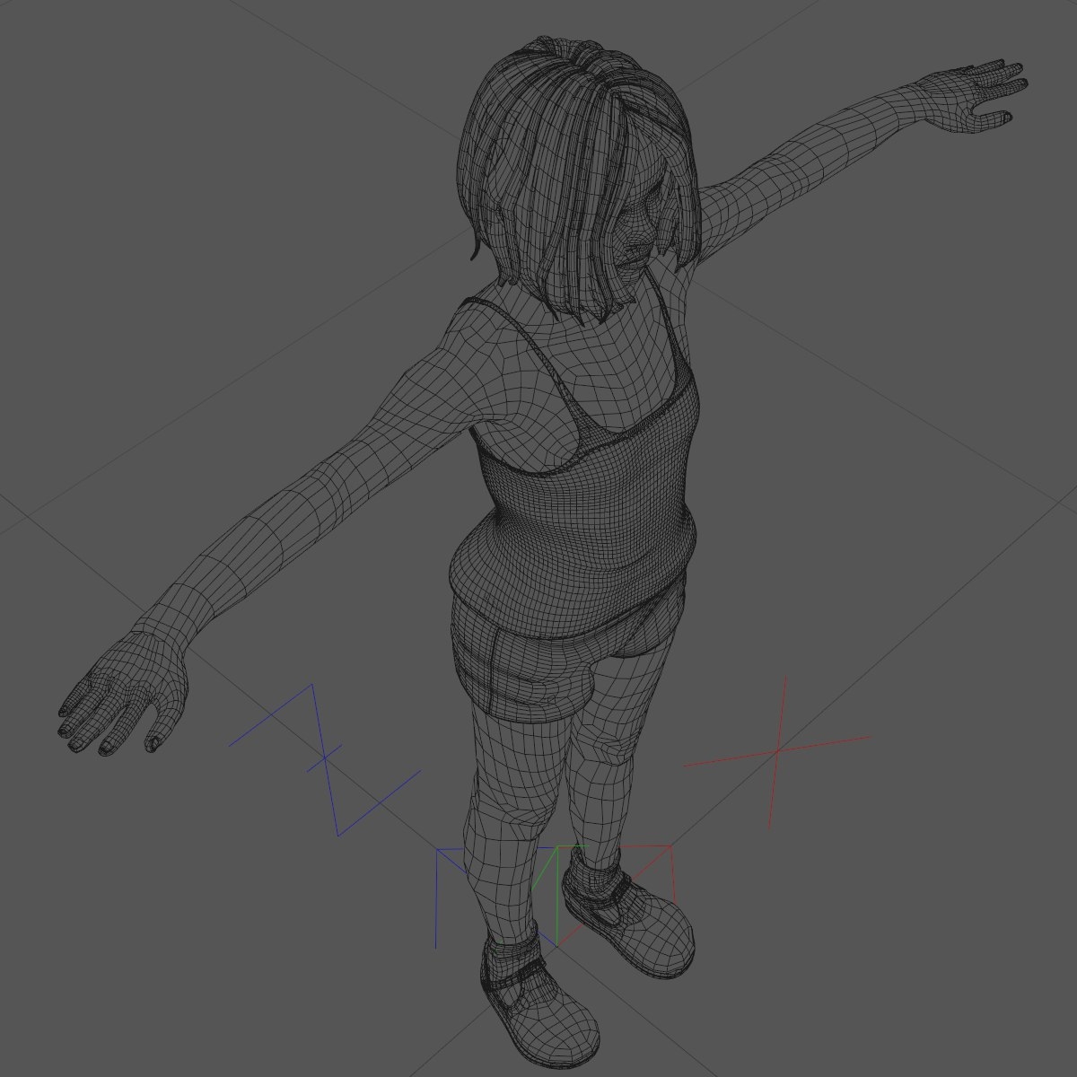 3d character rigged model
