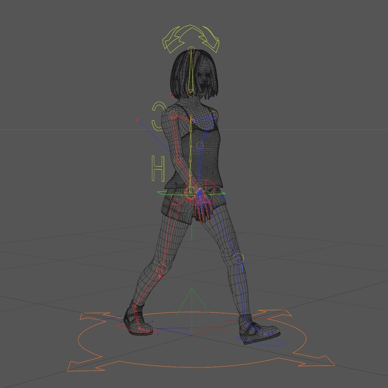 3d character rigged model