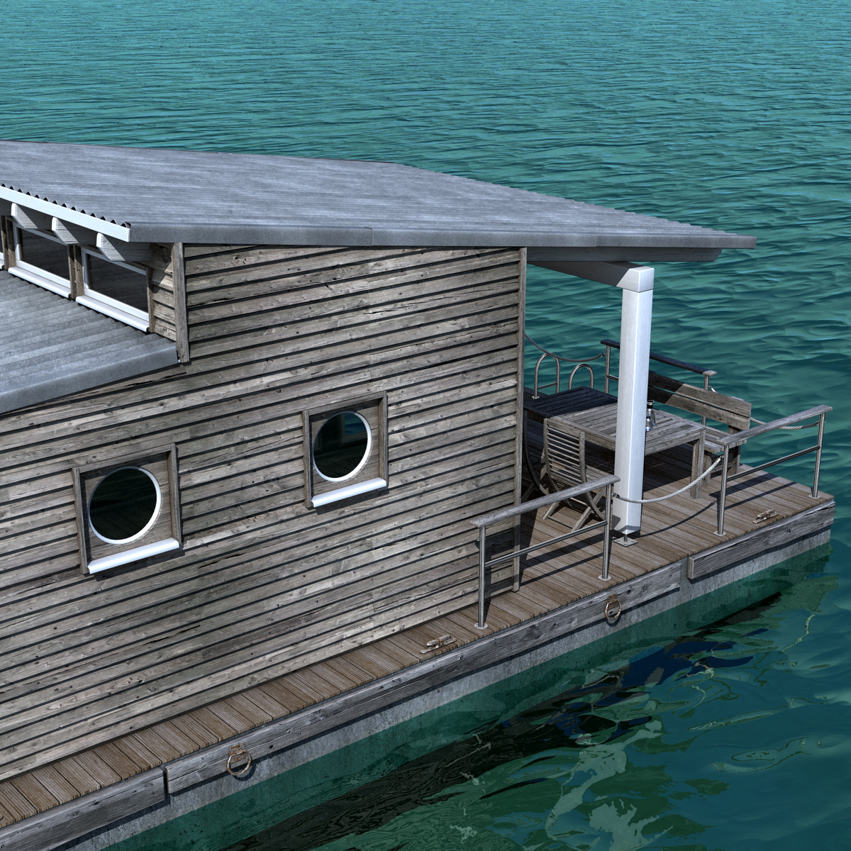 3d model modeled floating house