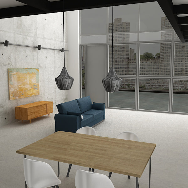 3d model loft scene