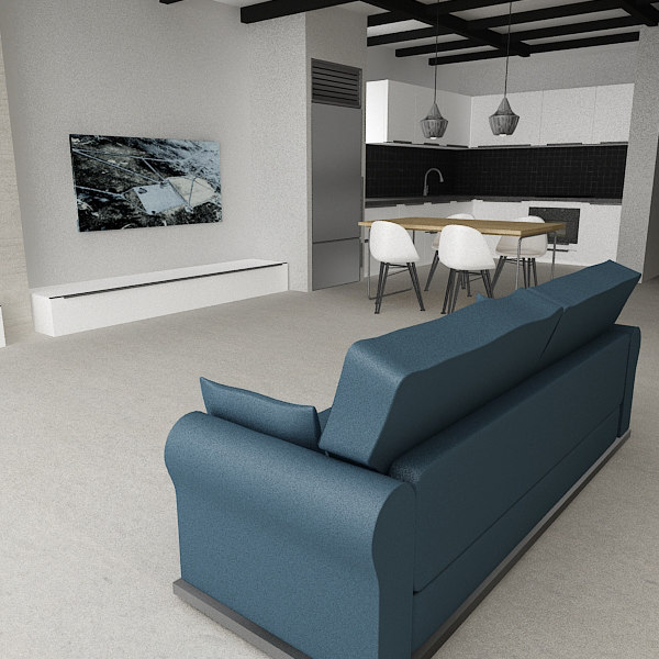 3d model loft scene