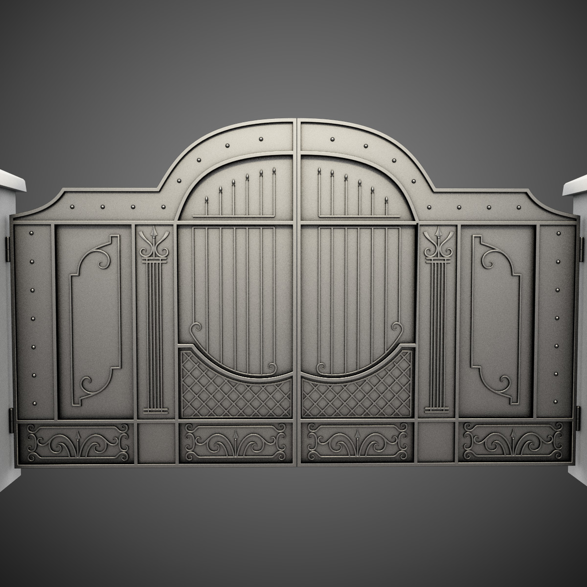 wrought iron gate 3d model