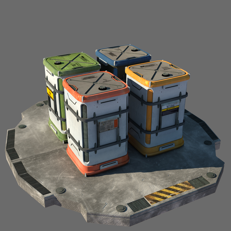 3d futuristic containers