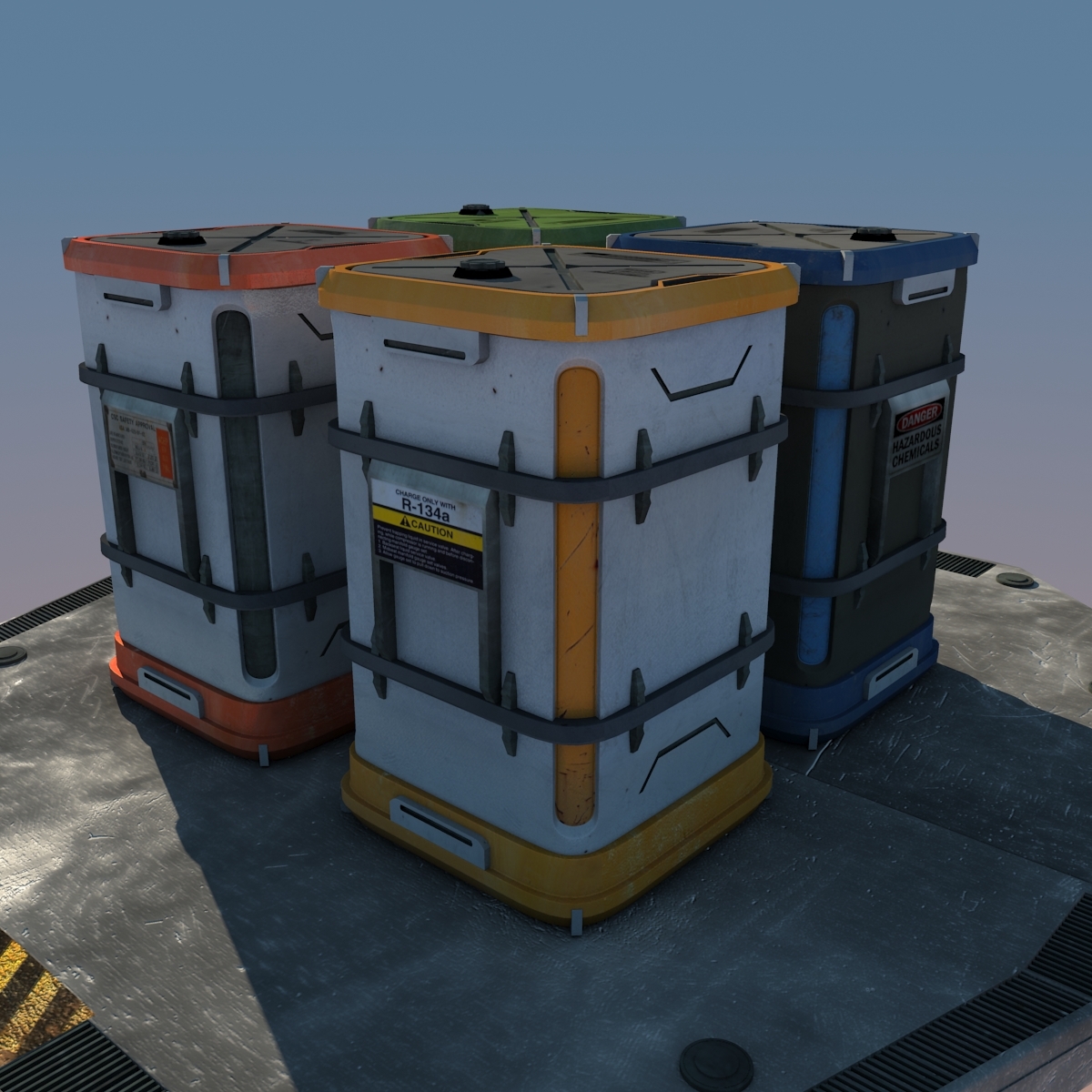 3d futuristic containers