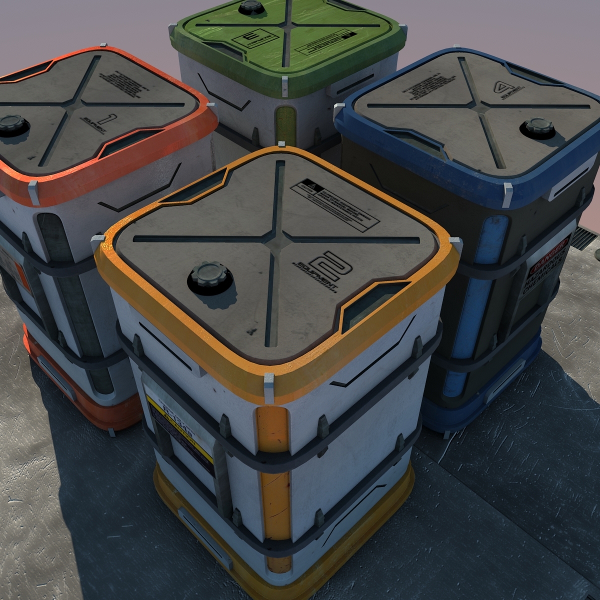 3d futuristic containers