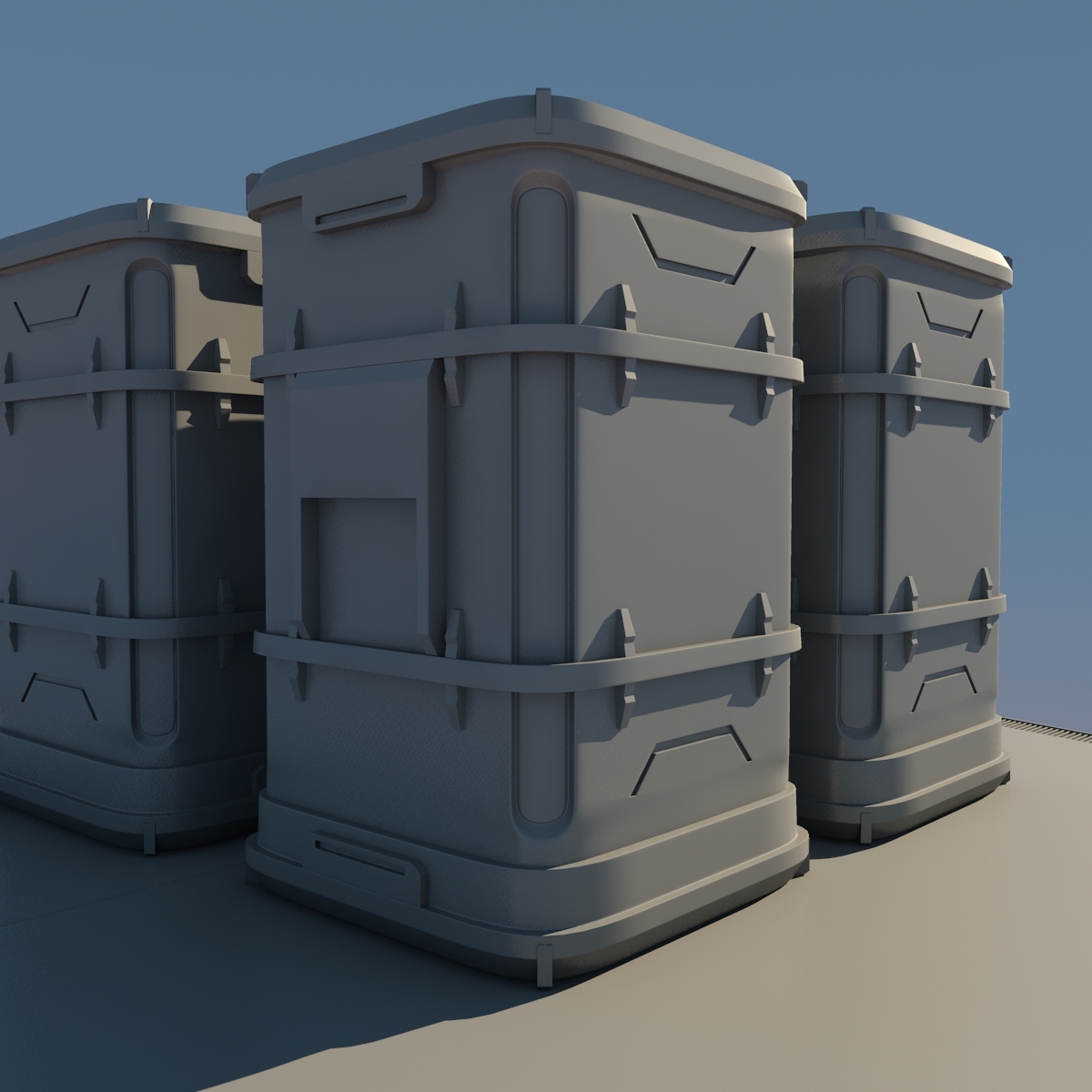 3d futuristic containers