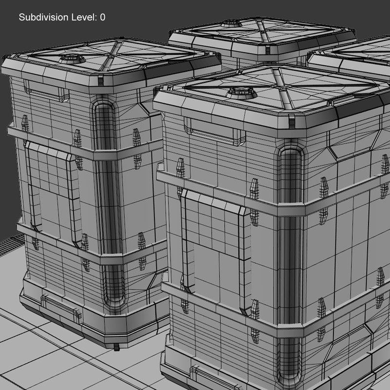 3d futuristic containers
