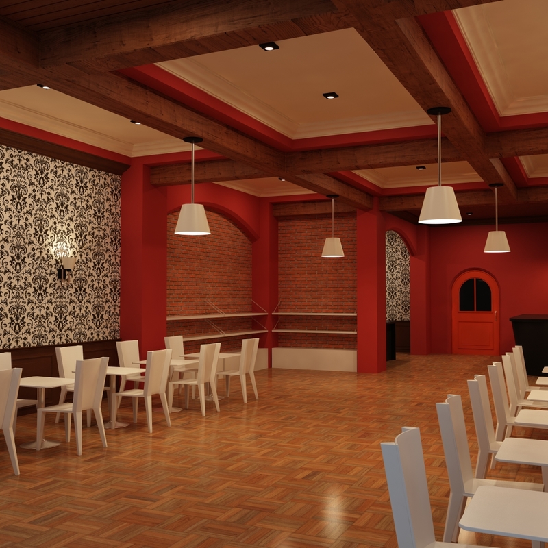 cafe interior 3d max