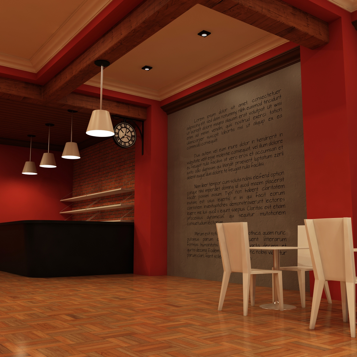 cafe interior 3d max