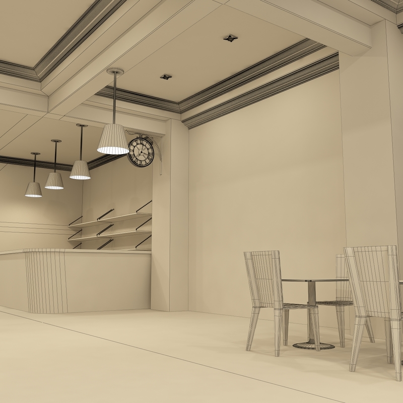 cafe interior 3d max
