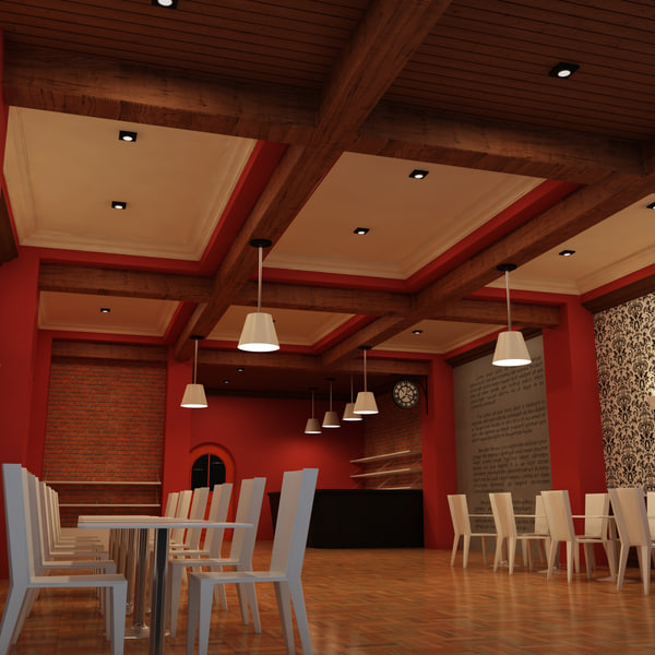 cafe interior 3d max