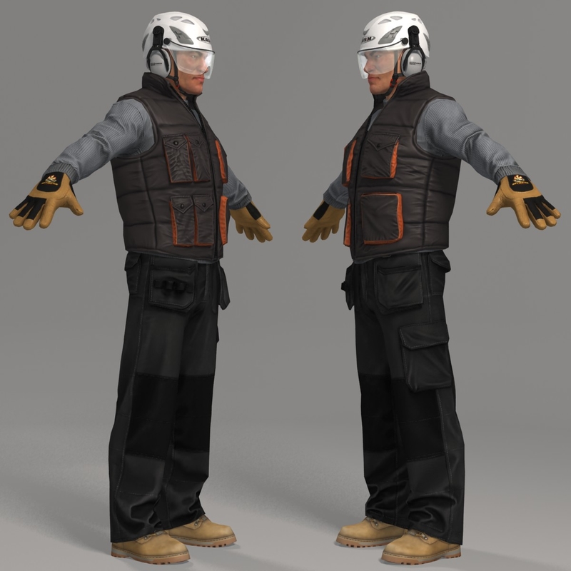 3d male workman man model