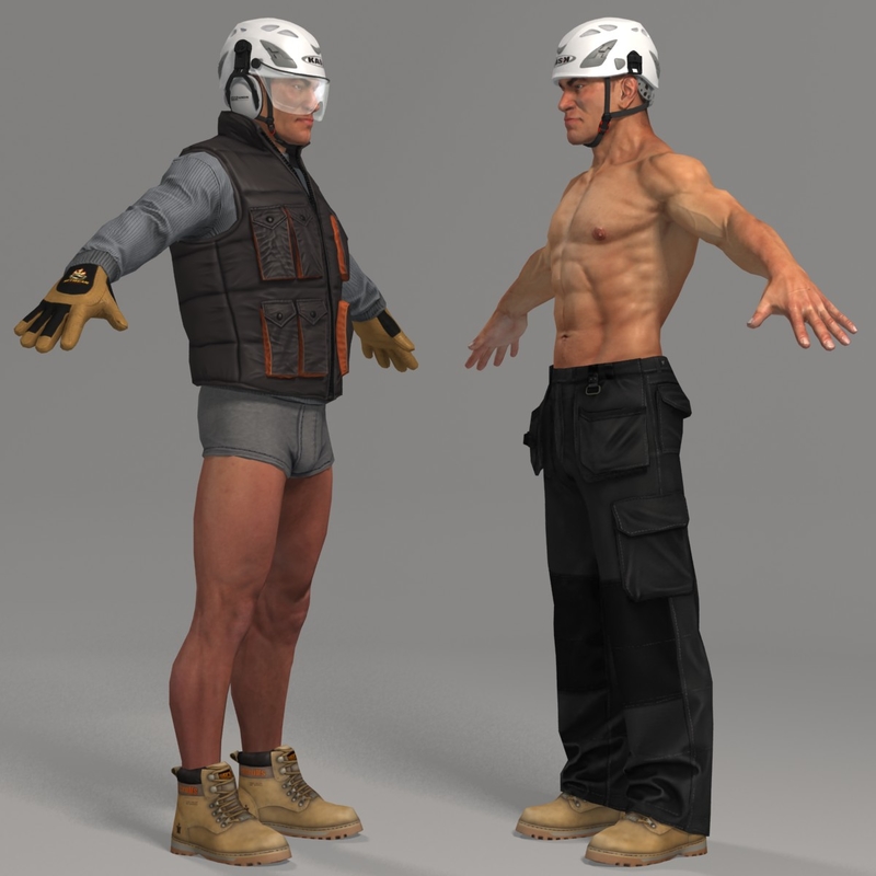 3d male workman man model